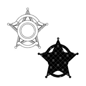 Five Point Star Badge V1 SVG, Blank Sheriff Police Style Badge Version ...