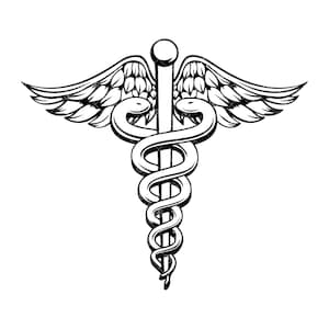 Emblème du caducée d'infirmière SVG, clipart vectoriel du personnel ...