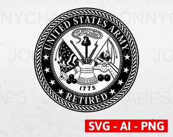 Retired Us Army Svg | Etsy