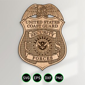 Coast Guard Security Forces Badge SVG, USCG Security Officer Shield ...