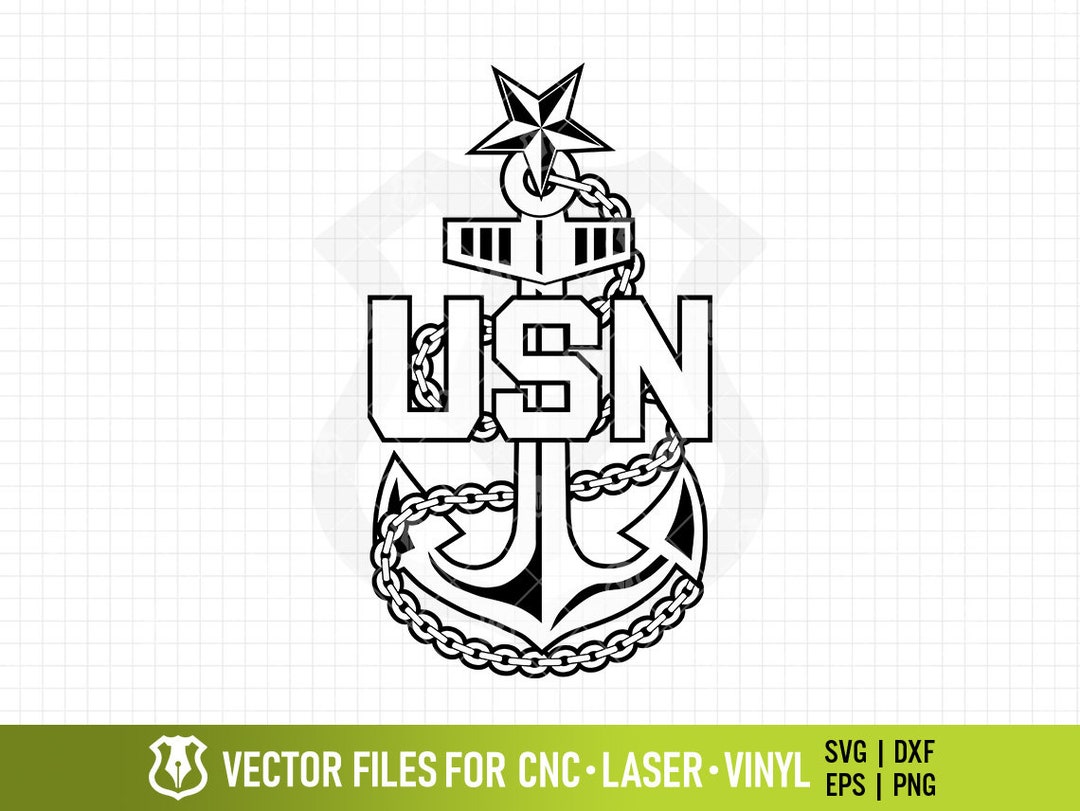Navy Senior Chief Anchor SVG, USN Chiefs Anchor Vector Clipart, Cut ...