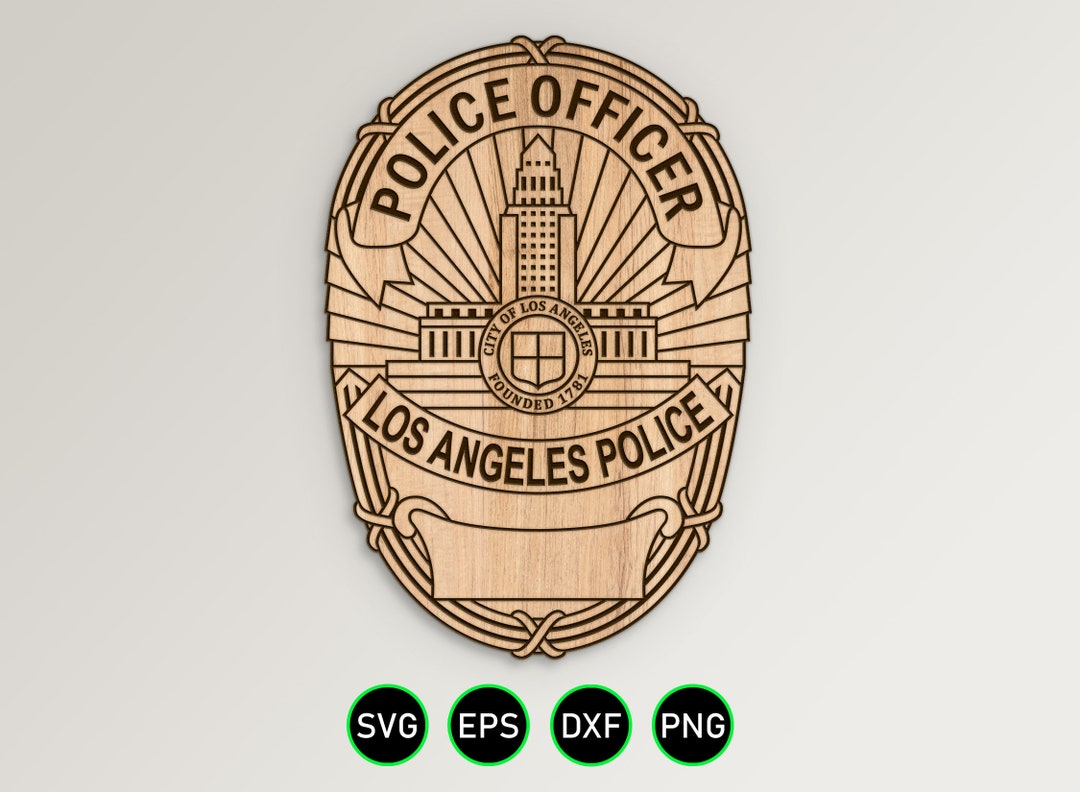 Los Angeles CA Police Officer Badge SVG, LAPD Police Department Simple Design Vector Clipart for ...
