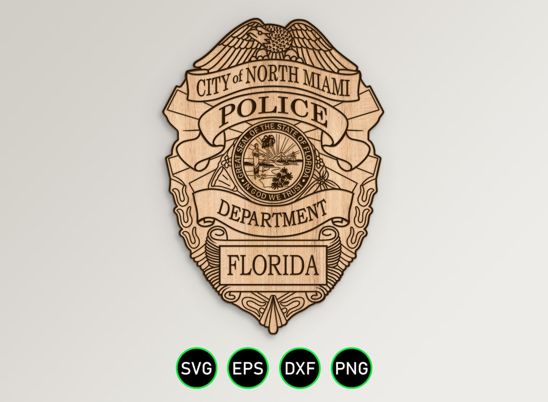 North Miami Florida Police Badge SVG, Police Department Officer Vector ...