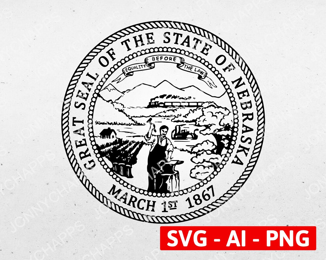 Nebraska State Seal NE Great Seal Emblem Logo Digital Vector - Etsy