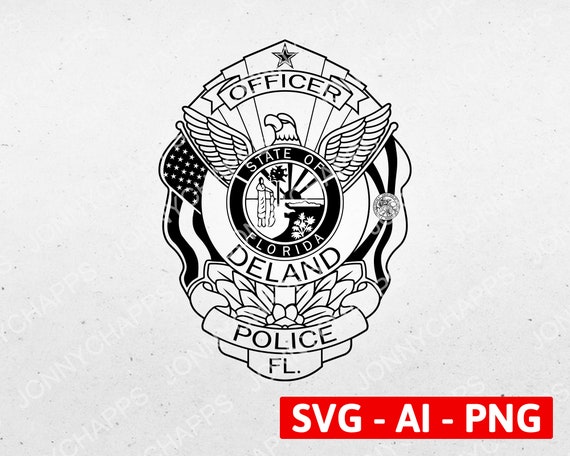 Deland Florida Police Officer Badge FL Law Enforcement Logo | Etsy