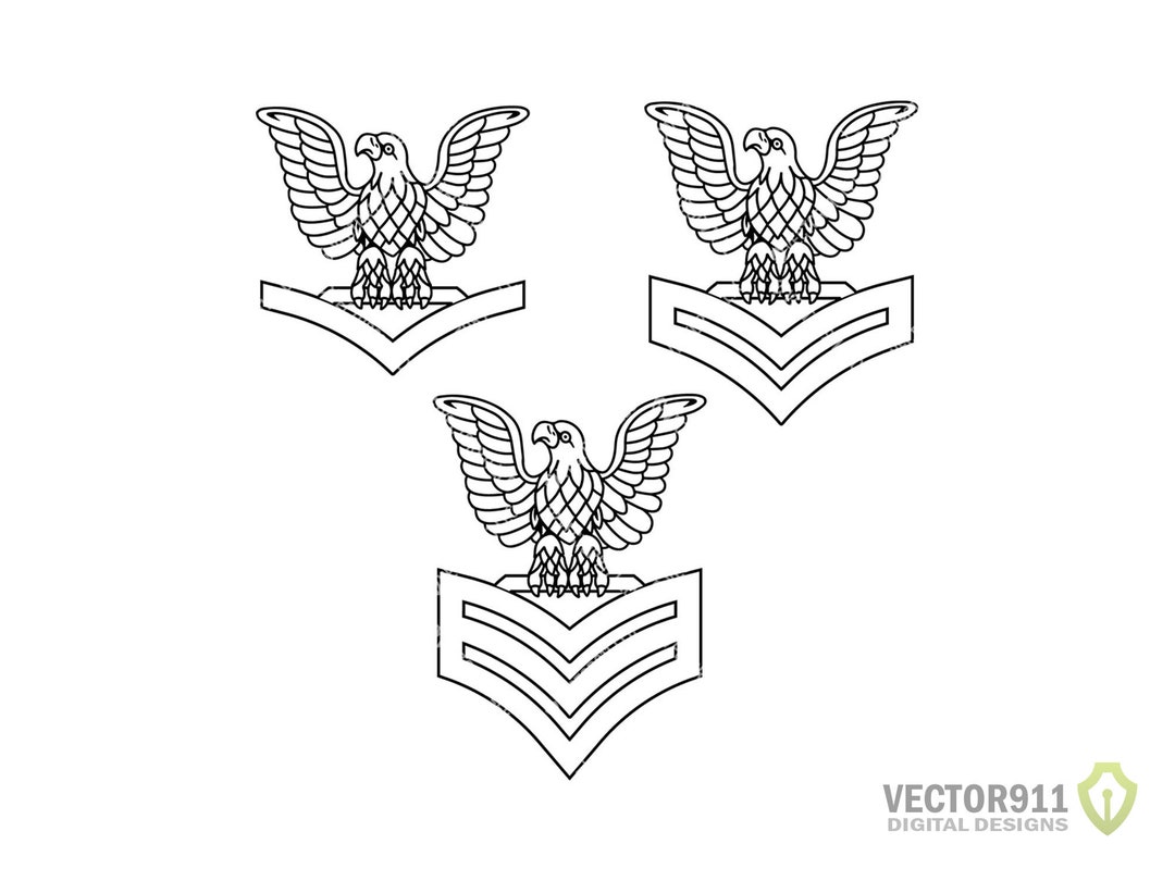 US Navy E4 E5 E6 Rank Insignia Collar Devices Navy Enlisted - Etsy