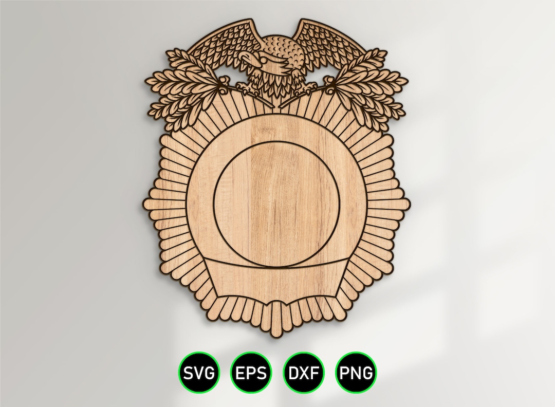 Badge With Eagle V38 SVG, Blank Police Sheriff Fire Shield Design ...