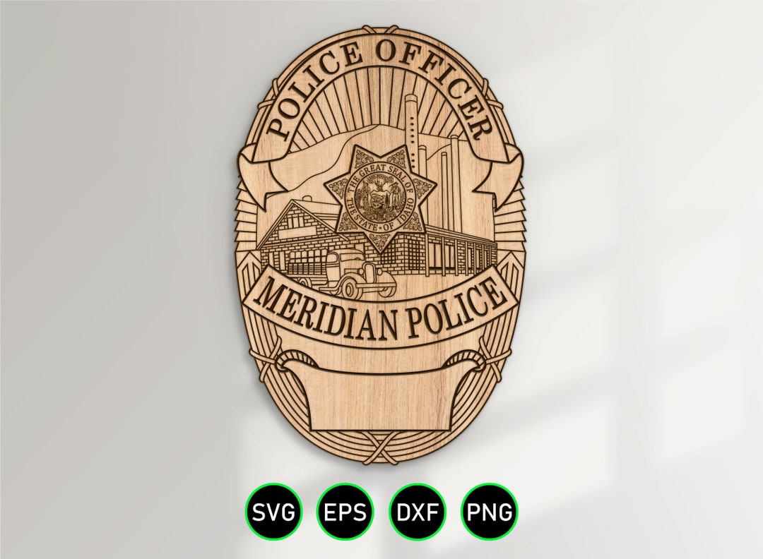 Meridian Idaho Police Badge SVG, City Police Department Officer Vector ...