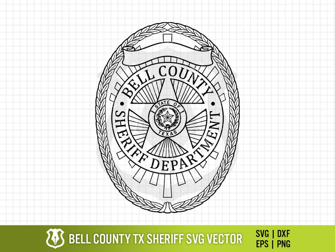 Bell County Texas Sheriff's Department Badge Vector Clipart SVG for CNC ...