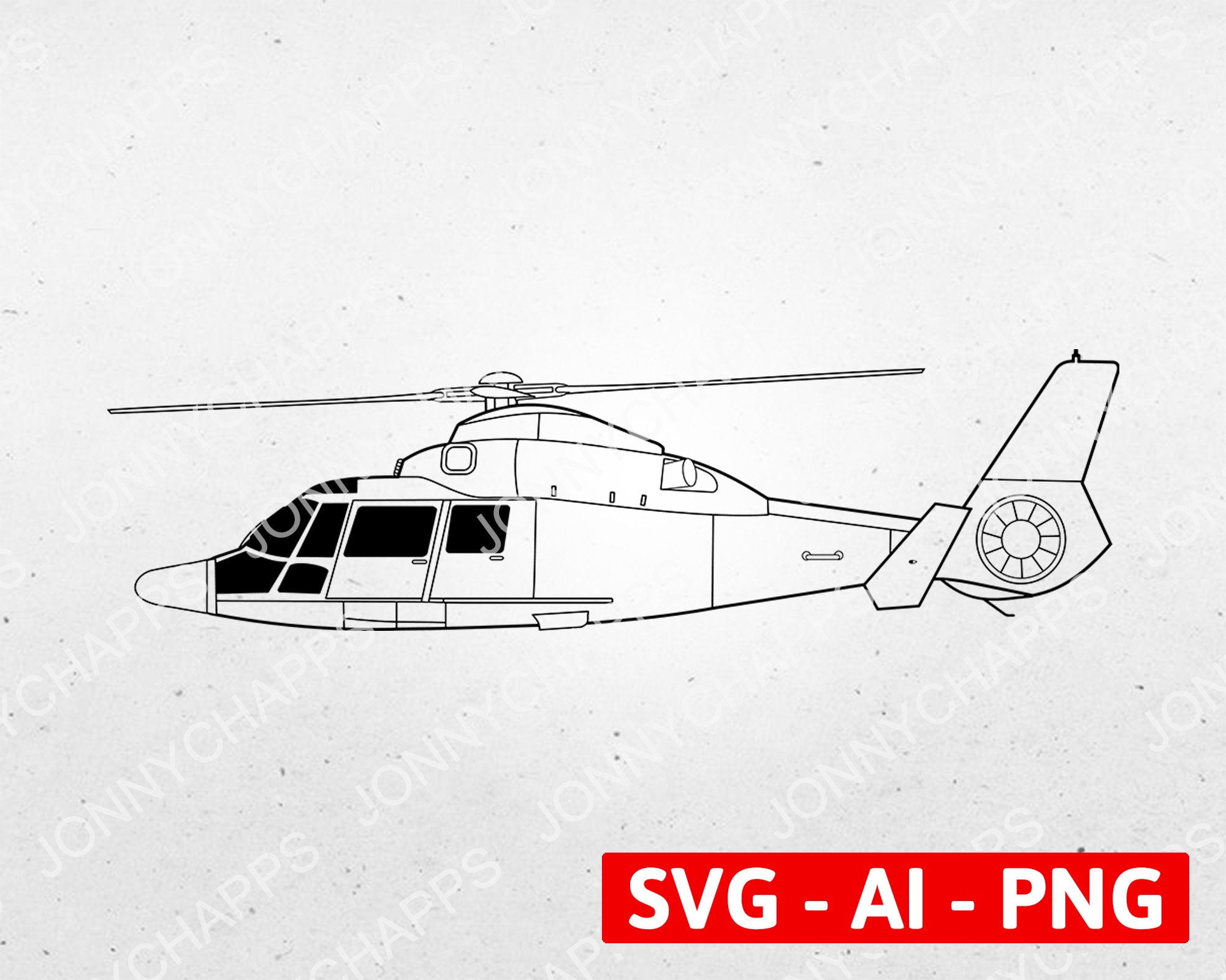 Coast Guard MH-65 Dolphin Helicopter Side Profile Outline | Etsy