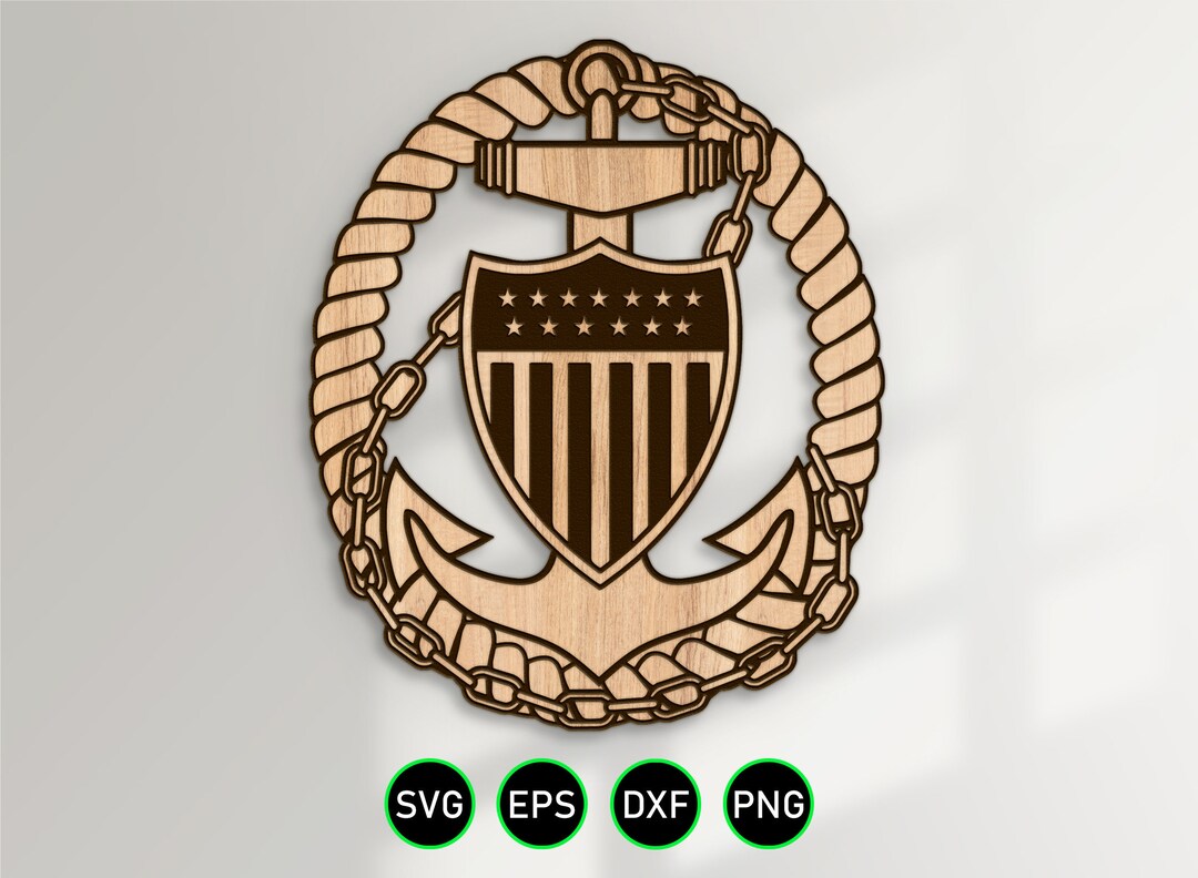 USCG Officer in Charge Afloat Pin SVG, Coast Guard Commanding Officer ...