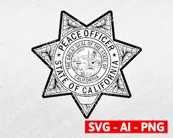 Peace Officer State of California Badge - Etsy