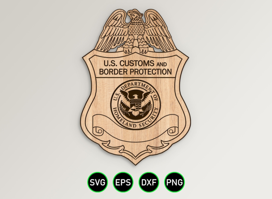 Custom Border Protection Blank Badge SVG, Federal CBP Agent Vector ...