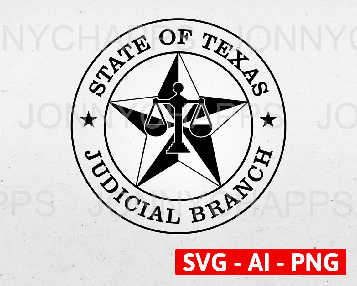 State of Texas Judicial Branch Seal Logo Digital Vector .ai | Etsy