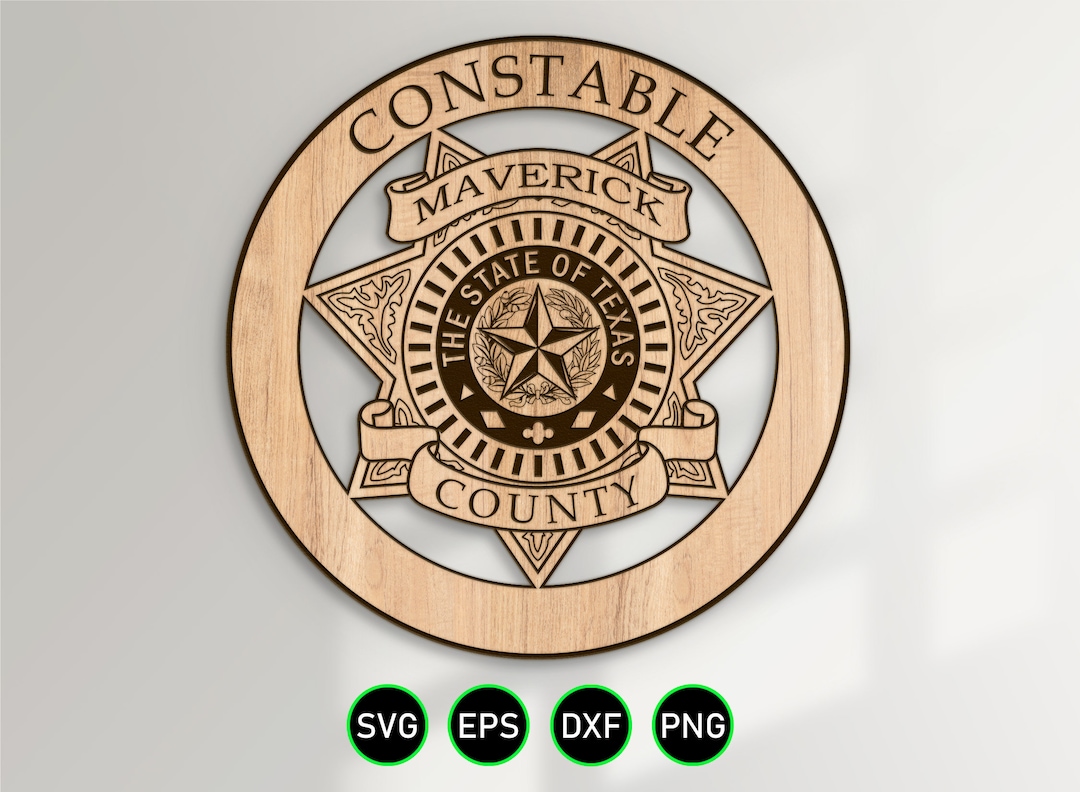 Maverick Texas Constable Badge SVG, TX County Peace Officer Vector ...