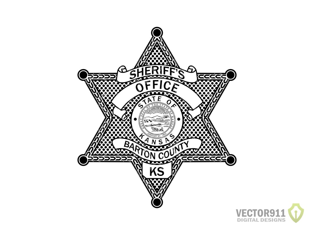 Barton County KS Sheriff's Department Badge, Kansas Sheriff Office Law ...