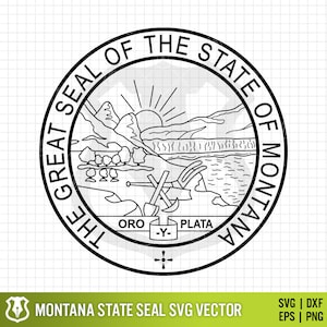 Montana State Seal Vector Clipart High-quality SVG for CNC & - Etsy