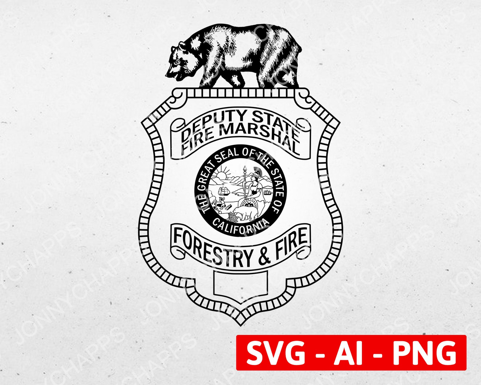 California Deputy State Fire Marshal Logo CA State Forestry - Etsy