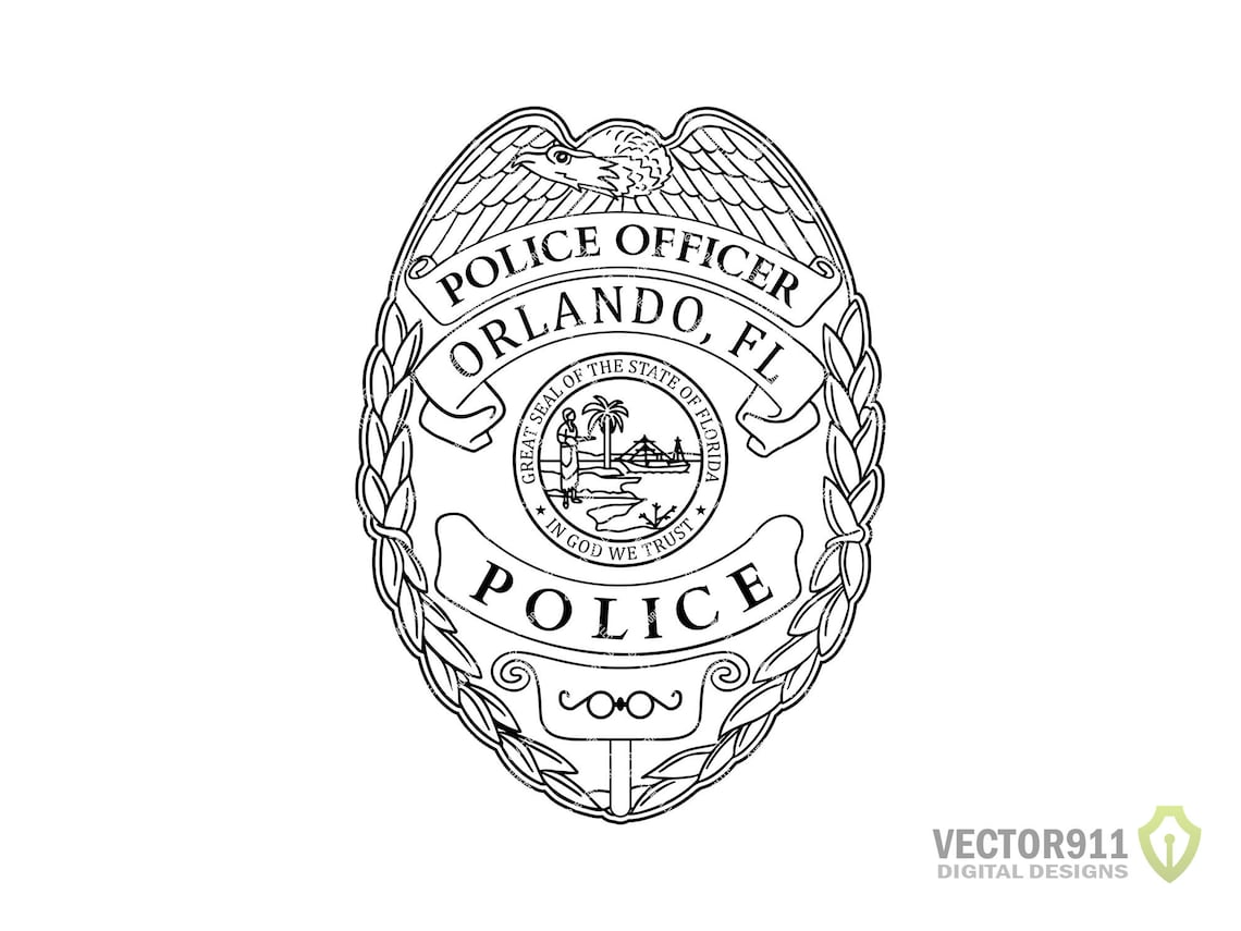 Orlando Florida Police Officer Badge FL Law Enforcement Logo - Etsy