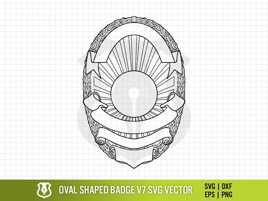 Oval Shaped Badge V7 SVG Vector Blank Police Sheriff Fire Badge Vector ...