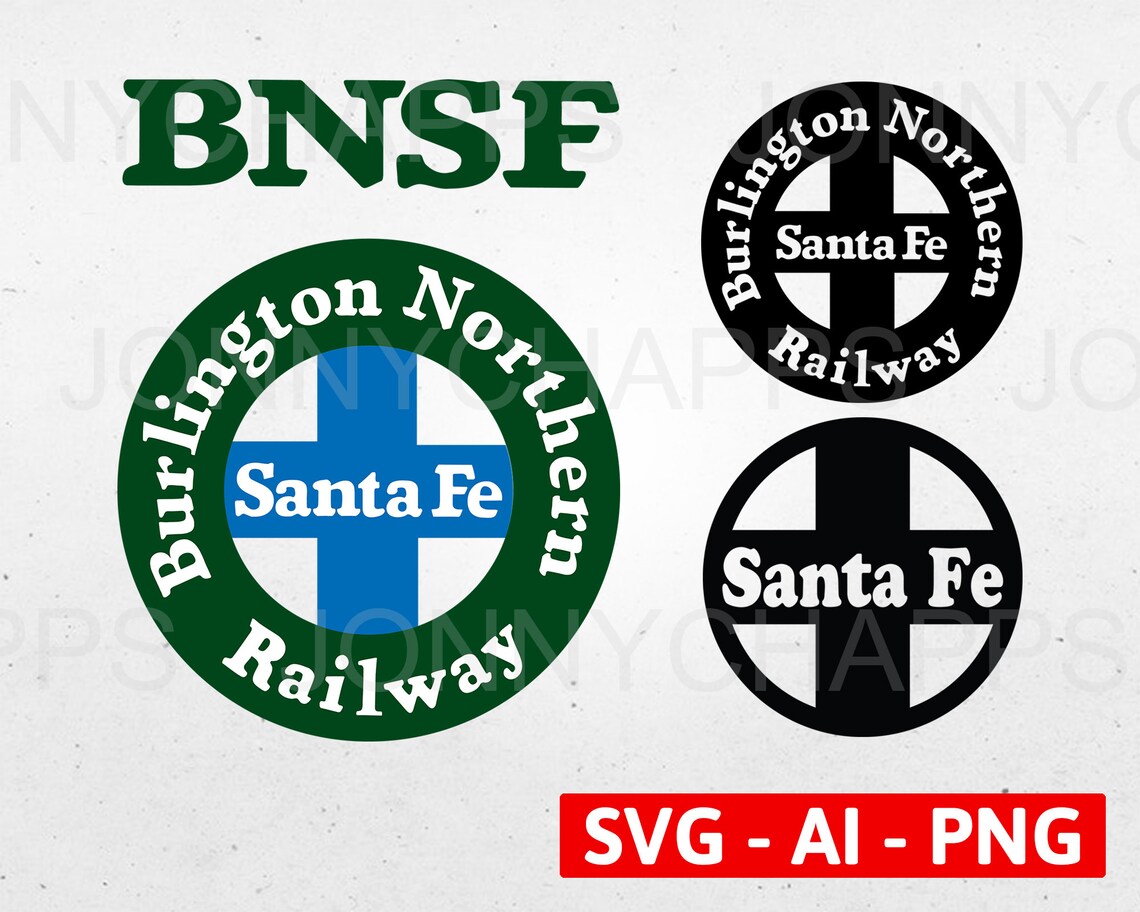 BNSF Burlington Northern Santa Fe Railroad Logo Digital Vector | Etsy