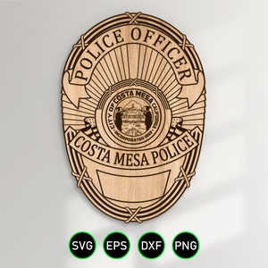 Costa Mesa California Police Badge SVG, City Police Department Officer ...