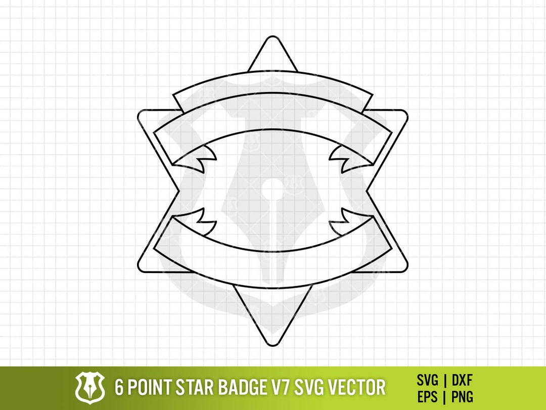 6 Point Star Badge V7 SVG Vector Police Sheriff Deputy Star Shaped ...