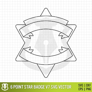 6 Point Star Badge V7 SVG Vector Police Sheriff Deputy Star Shaped ...