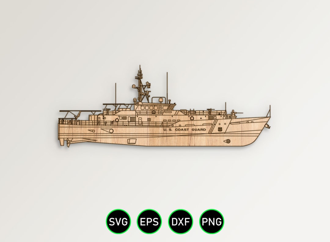 USCG Fast Response Cutter Outline SVG, Coast Guard Sentinel-class FRC ...