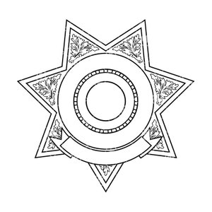 Seven Point Star Badge V12 SVG, Blank Sheriff Police Shield Design ...