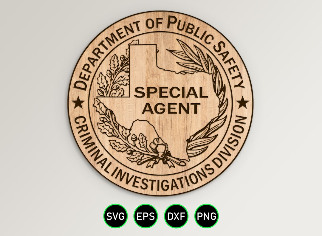 Texas DPS Criminal Investigations Badge SVG, Public Safety CID Special ...