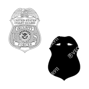 Coast Guard Security Forces Badge SVG, USCG Security Officer Shield ...