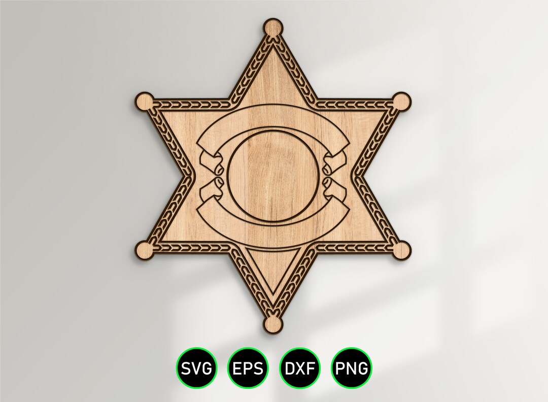 Six Point Badge V3 SVG, Blank Sheriff Deputy 6 Point Star Design ...