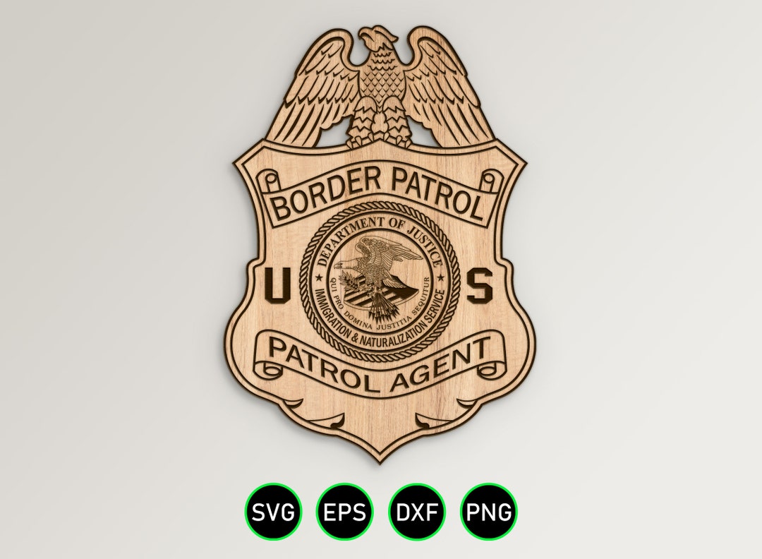 Border Patrol DOJ Vintage Style Badge SVG, USBP Immigration Patrol ...