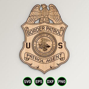 Border Patrol DOJ Vintage Style Badge SVG, USBP Immigration Patrol ...