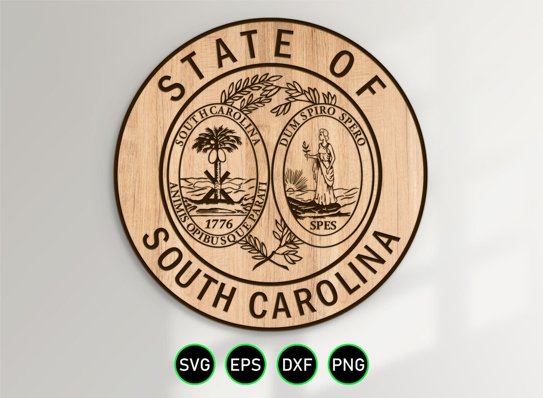 State of South Carolina Seal SVG, SC Great State Seal Simple Design ...