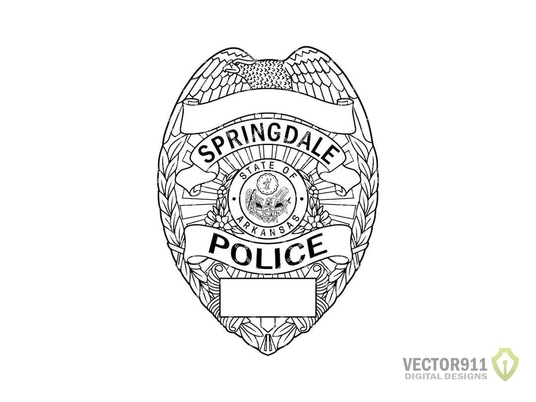 Springdale AR Police Department Badge, Arkansas City Law Enforcement ...