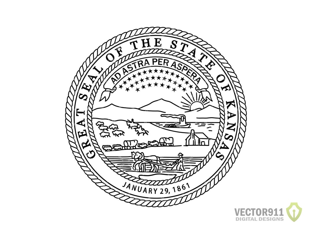 Kansas KS State Seal Logo Digital Vector .ai .svg .png - Etsy
