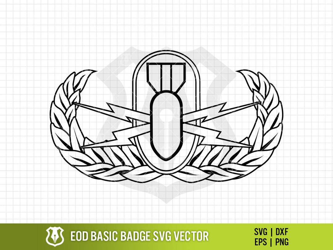 EOD Basic Badge, Explosive Ordnance Disposal Logo Seal Digital Vector ...
