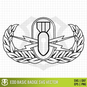 EOD Basic Badge, Explosive Ordnance Disposal Logo Seal Digital Vector ...