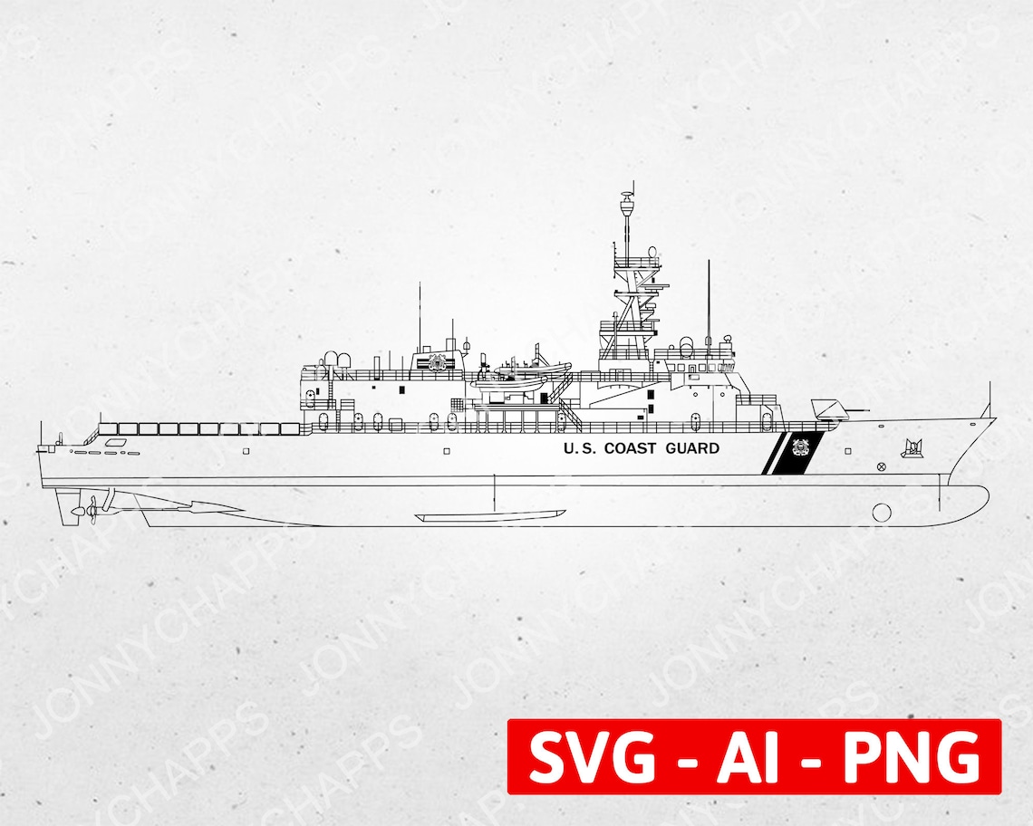 USCG OPC Offshore Patrol Cutter Side Profile Outline Coast - Etsy