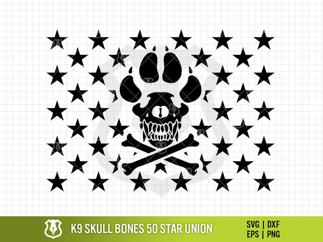 K-9 Skull Bones Union SVG Vector Police K9 American Flag PNG - Etsy