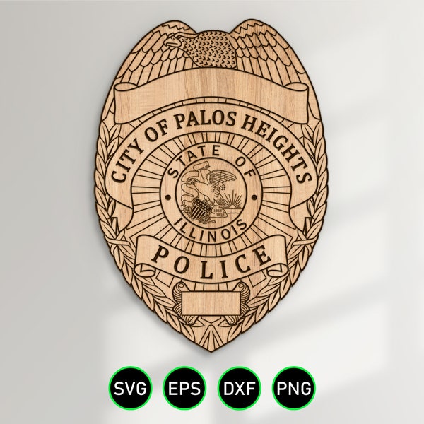 Illinois Police Badge Svg - Etsy