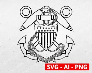 Uscg Anchor Vector - Etsy