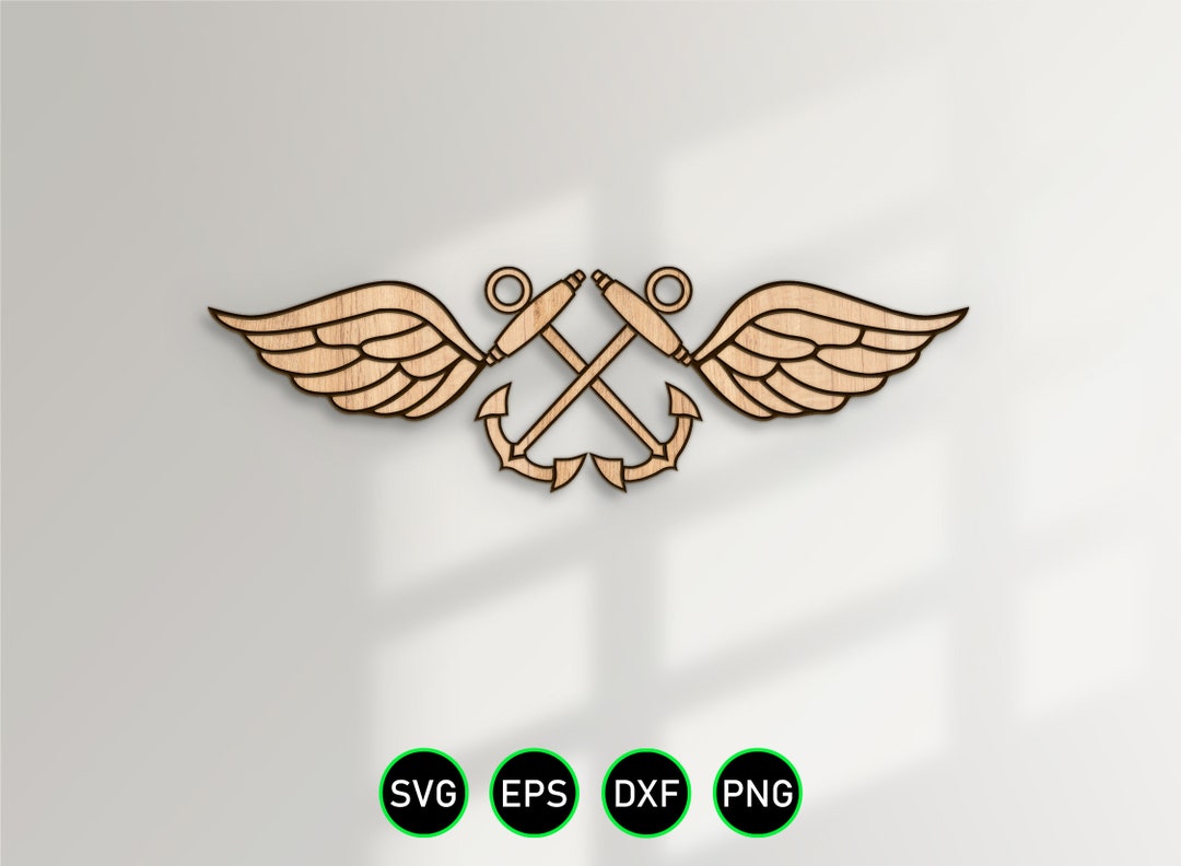 Navy AB Rating Insignia SVG, USN Aviation Boatswains Mate Wings Vector ...