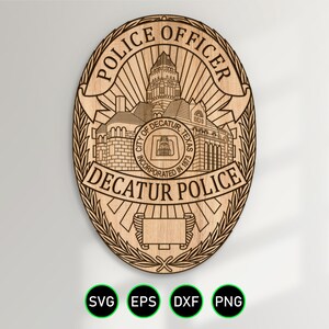 Decatur Texas Police Badge SVG, City Police Department Officer Vector ...