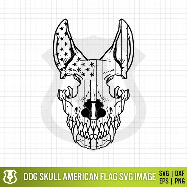 K9 Head American Flag - Etsy