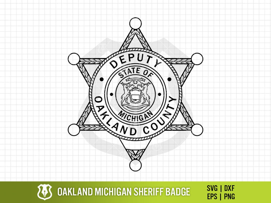 Oakland County MI Sheriff Badge SVG, Michigan Sheriff's Deputy Star ...