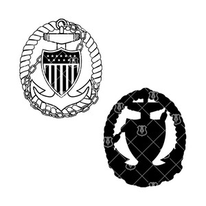 USCG Officer in Charge Afloat Pin SVG, Coast Guard Commanding Officer ...