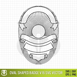 Oval Shaped Badge V16 SVG Vector Blank Police Sheriff Fire - Etsy
